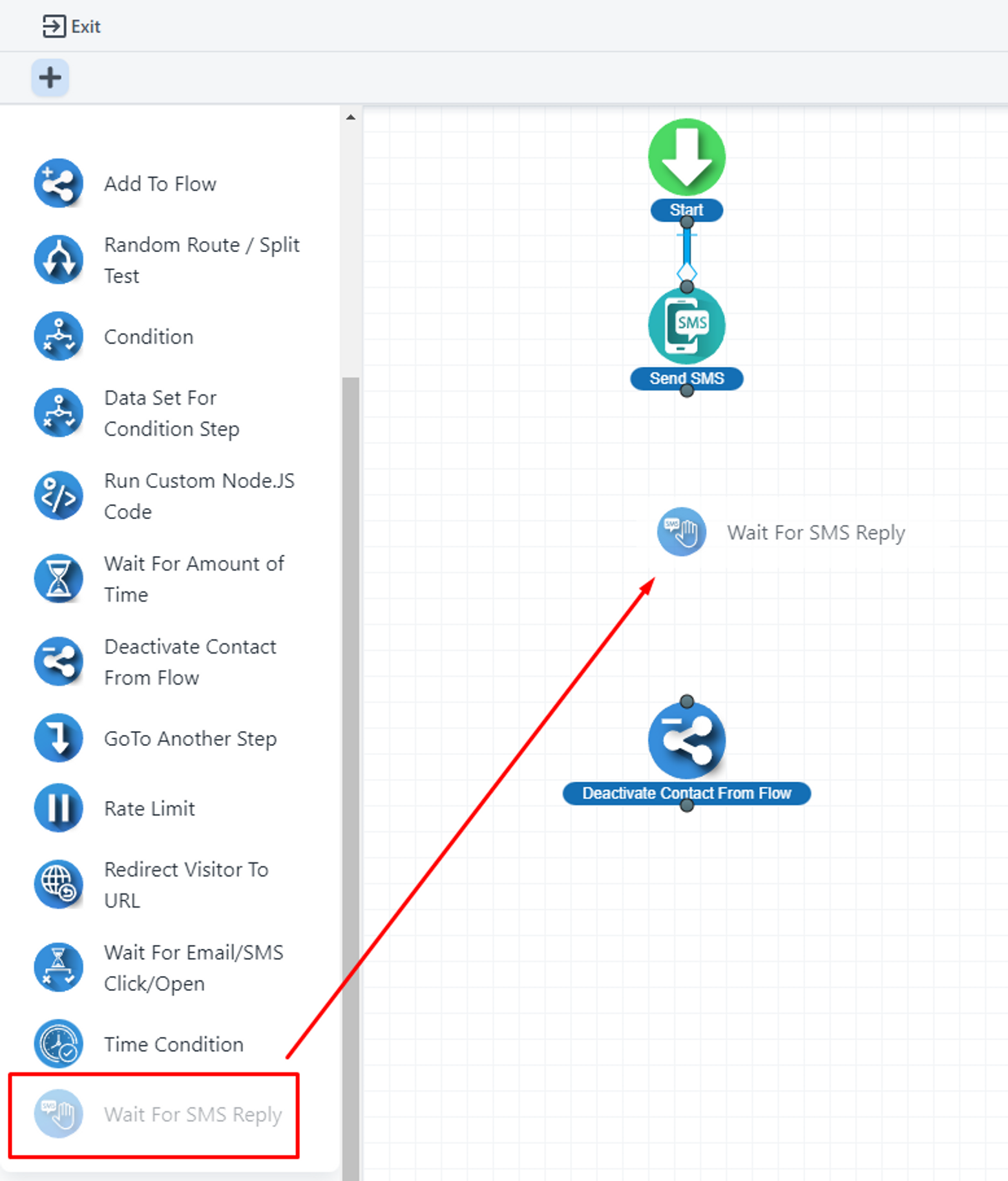 How Can I Set Up An Sms Flow To Wait For A Reply Before Sending Further