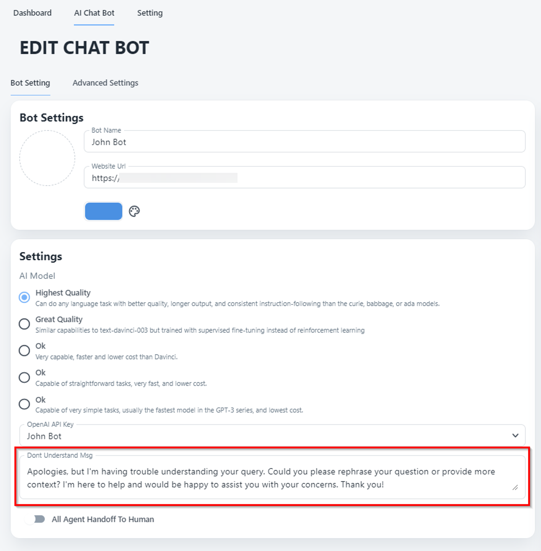 What is “Don’t Understand Message” in Bot settings? - GlideCampaign What is “Don’t Understand Message” in Bot settings? - GlideCampaign