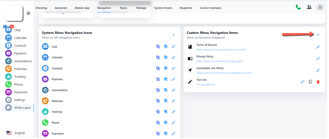 How To Add Custom Menu Navigation Item Glidecampaign